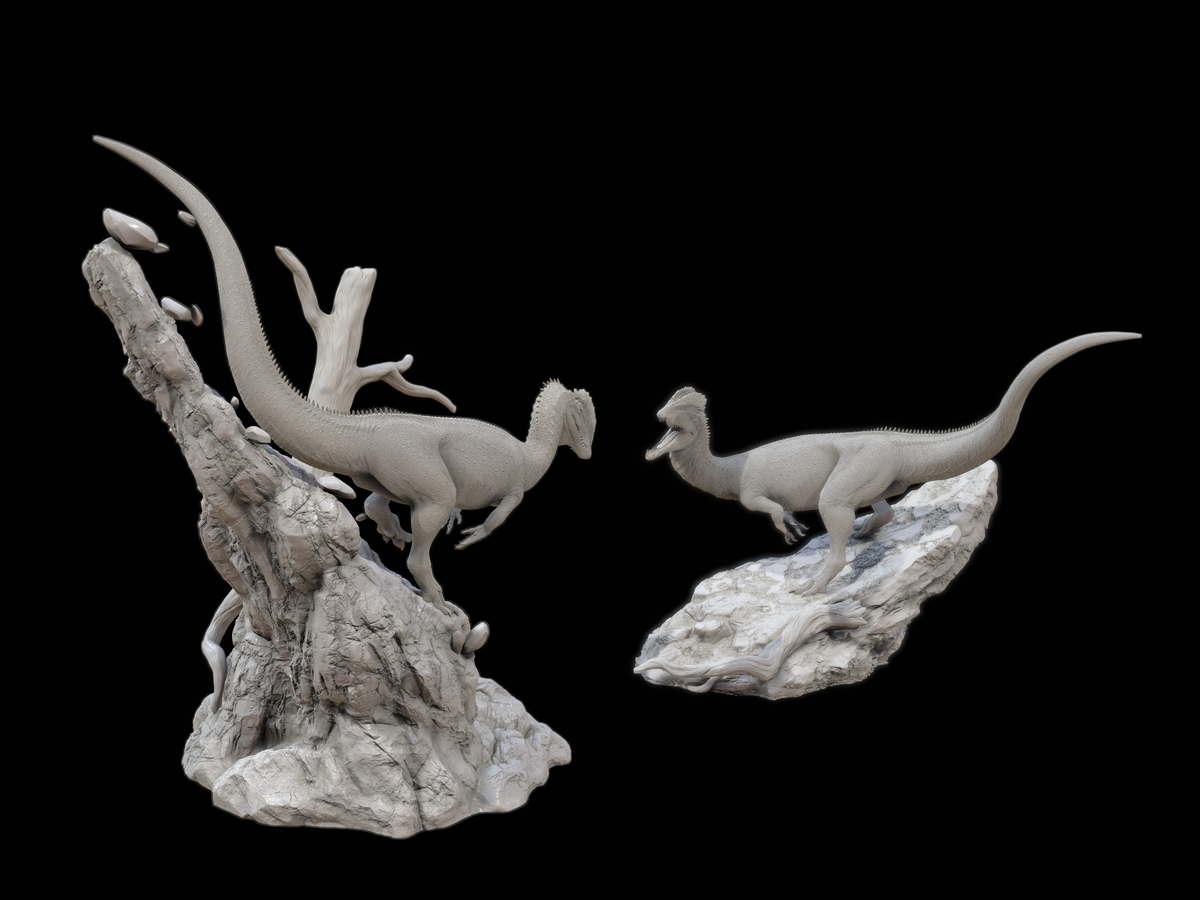 LINGHU ART STUDIO Dilophosaurus Scene Model Kit – Lana Time Shop